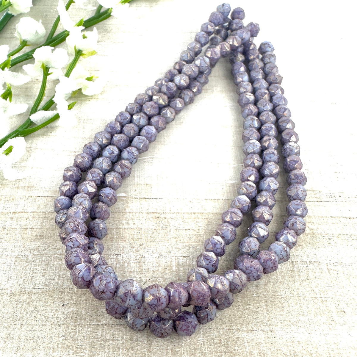4mm English Cut Powder Blue with a Purple Pansy Luster – Jessie Rae Studio